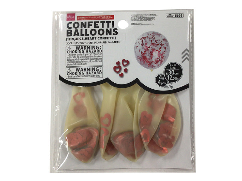 コンフェッティバルーン、4個（ハート吹雪） - 100均 通販 ダイソーネットストア【公式】